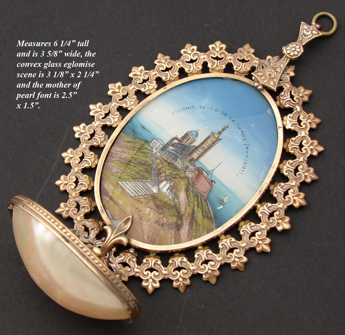 Antique French Napoleon III Benetier or Holy Water Font, Eglomise Cath ...