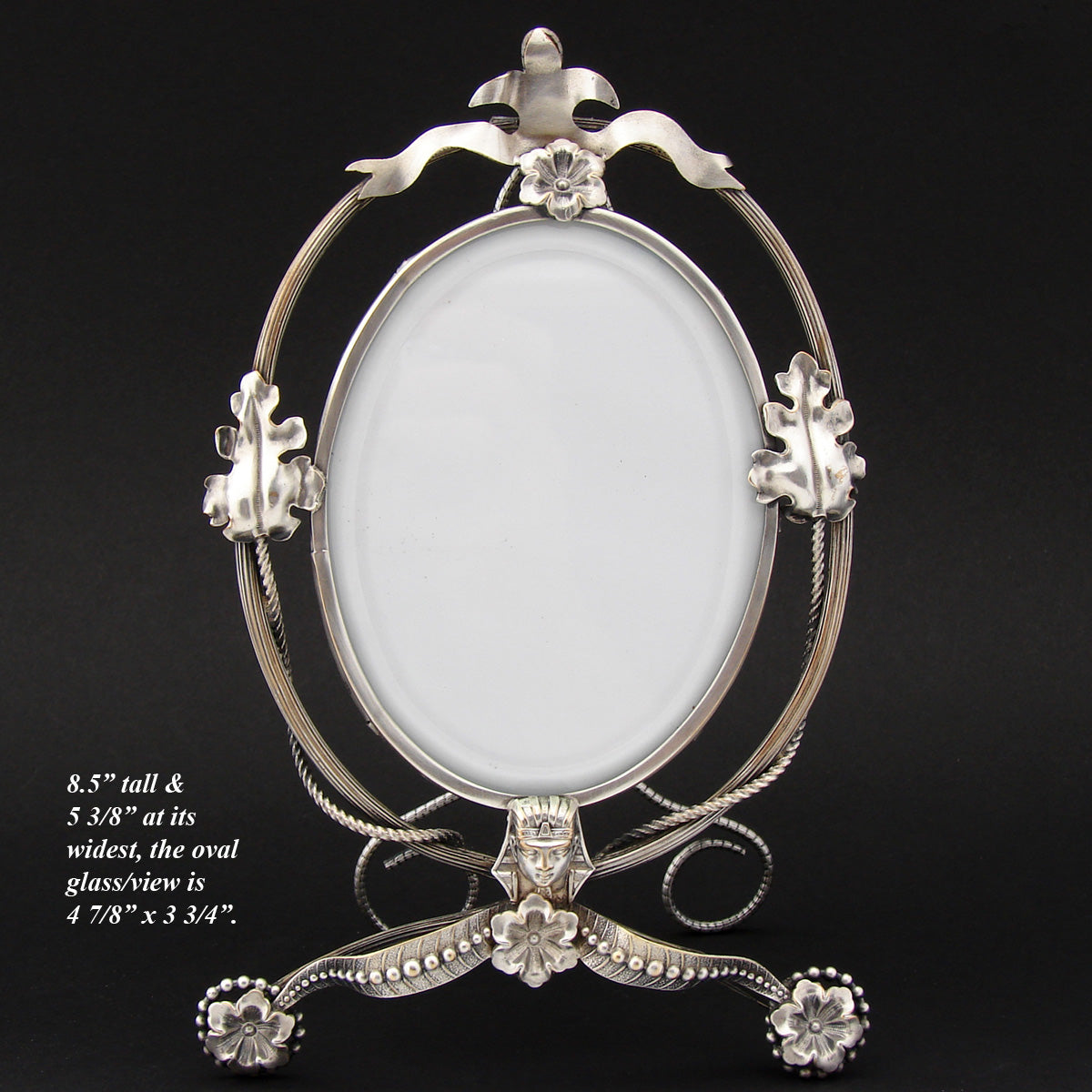 Antique French Empire Style 8.5" Picture Frame, Pharaoh or Sphinx Figu ...