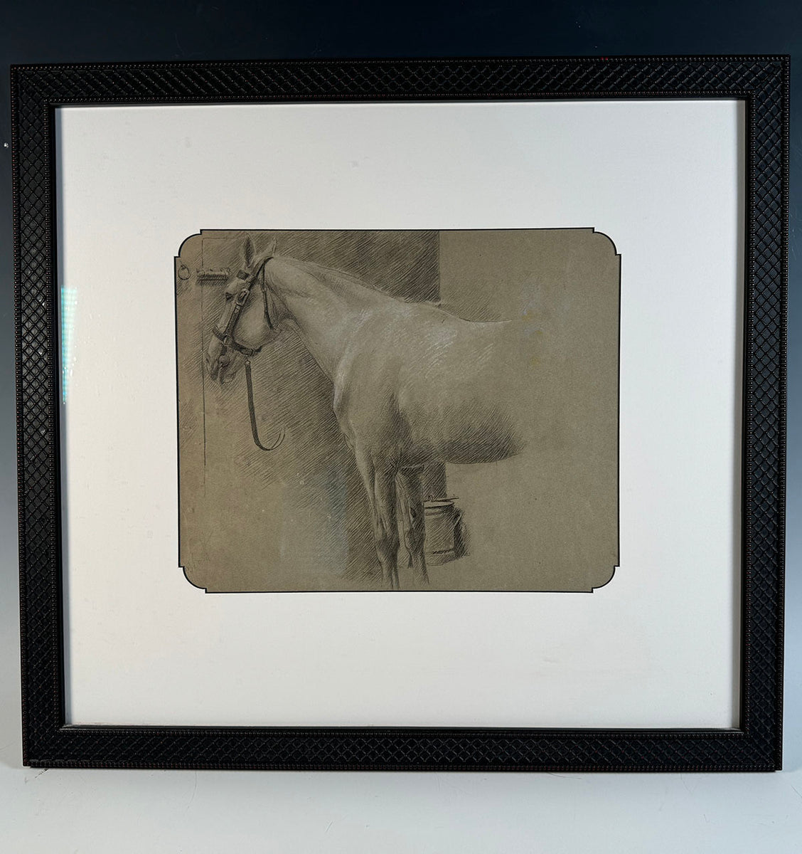 Superb 19th Century Drawing of a Horse, Ready to Hang in Vintage Wood ...