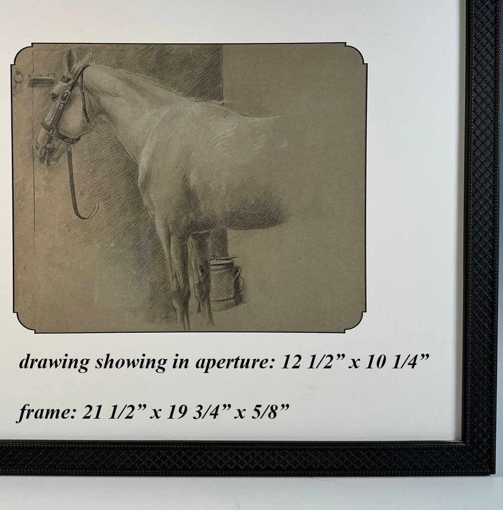 Superb 19th Century Drawing of a Horse, Ready to Hang in Vintage Wood ...