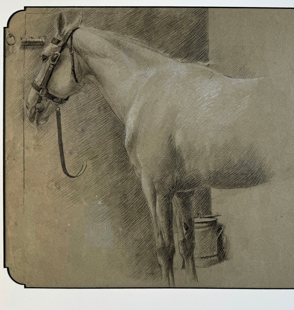Superb 19th Century Drawing of a Horse, Ready to Hang in Vintage Wood ...