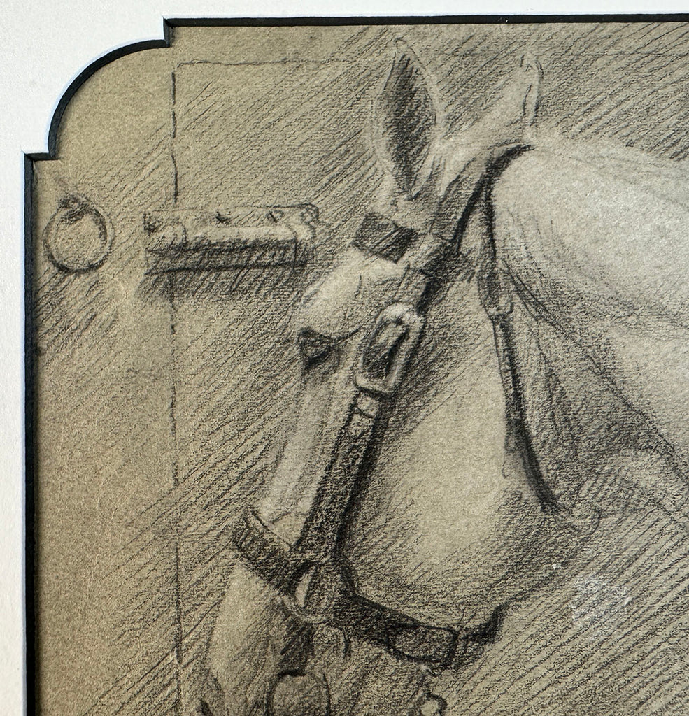 Superb 19th Century Drawing of a Horse, Ready to Hang in Vintage Wood ...