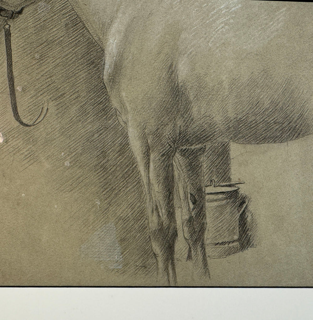 Superb 19th Century Drawing of a Horse, Ready to Hang in Vintage Wood ...