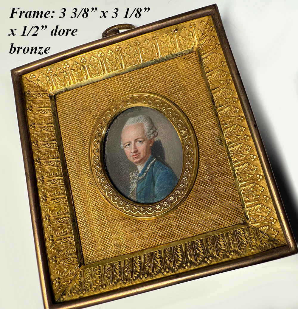 Museum Quality Mid-18th Century Antique French Portrait Miniature in D ...