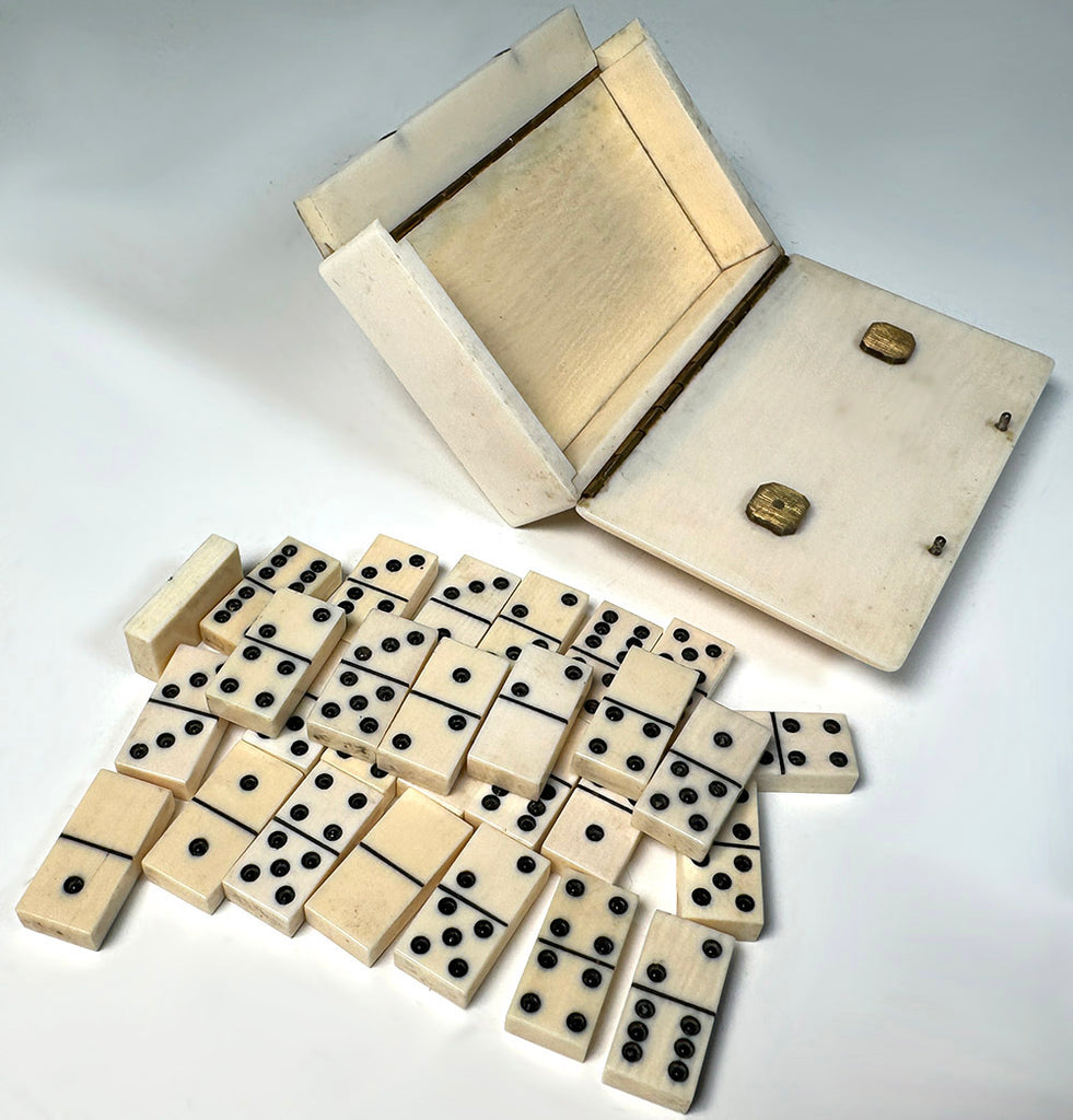 Rare Antique French Museum Quality Domino Set, Ivory in IvoryBox, Moun ...