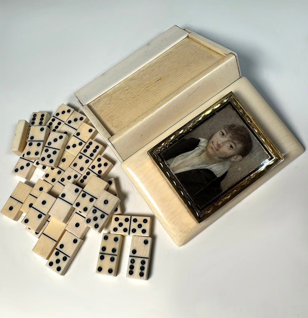 Rare Antique French Museum Quality Domino Set, Ivory in IvoryBox, Moun ...
