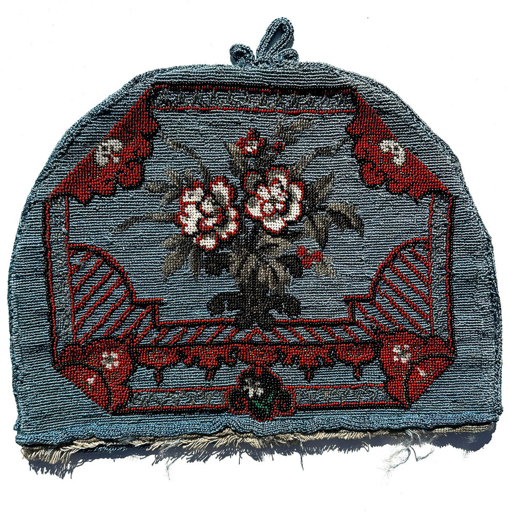 Antique Victorian Era Beadwork Tea Cozy Needlework Panels for Decorato ...