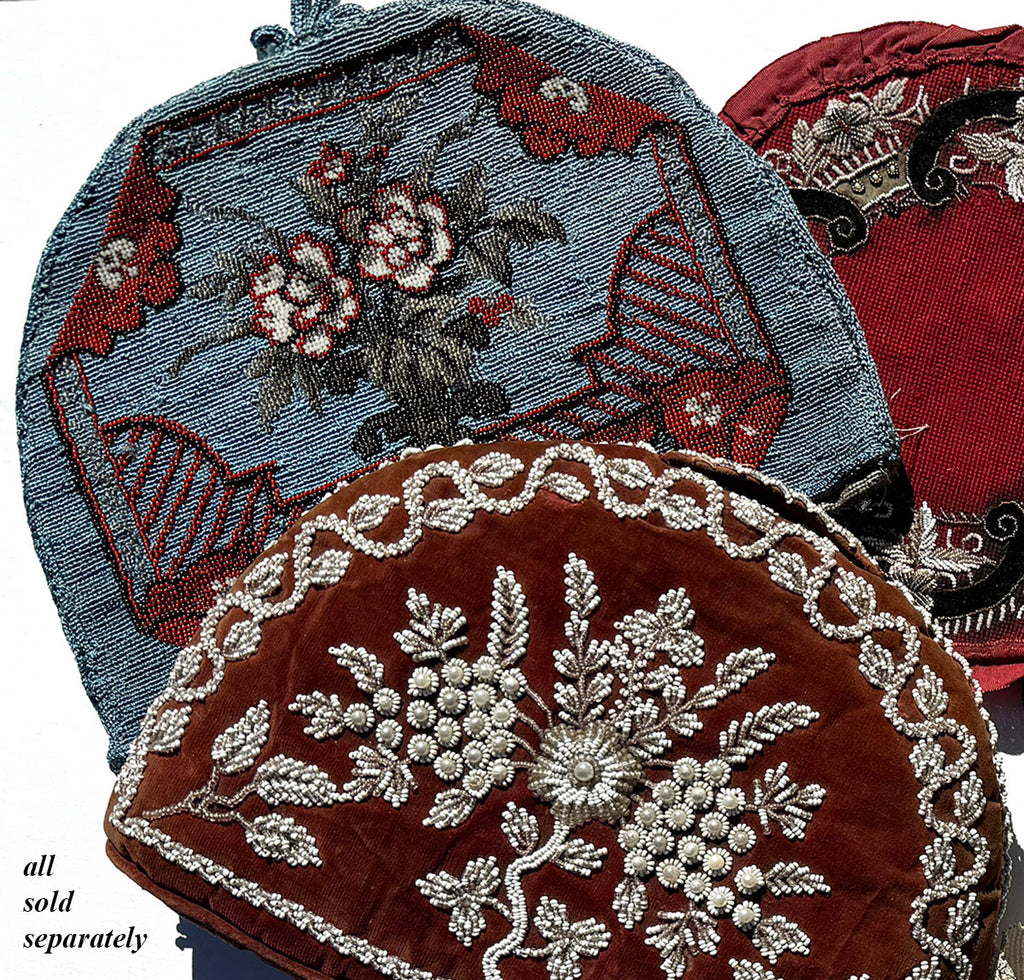 Antique Victorian Era Beadwork Tea Cozy Needlework Panels for Decorato ...