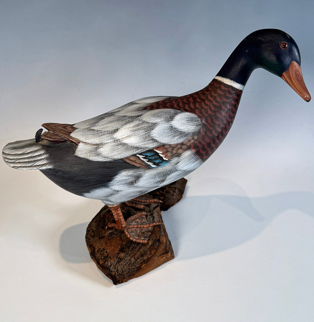 Stunning Vintage Hand Carved and Hand Painted Mallard Duck, 40+ Years ...