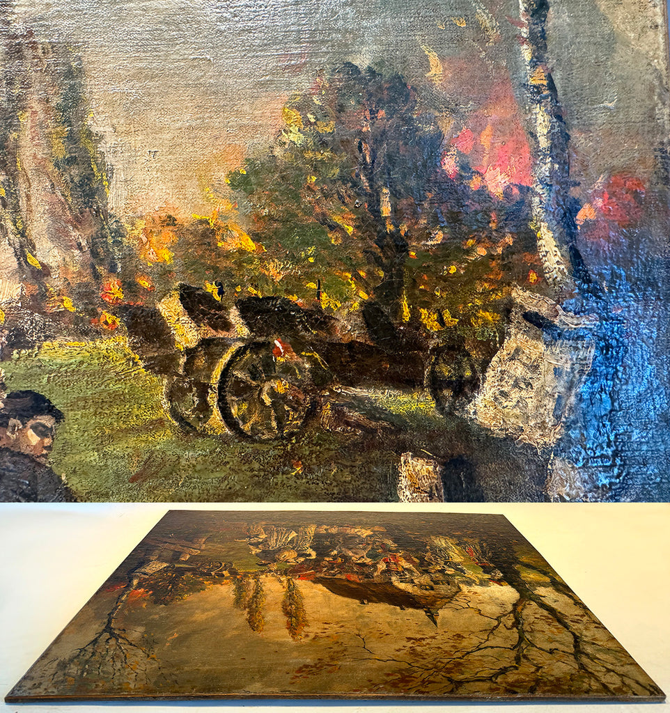 Antique Impressionist Oil Painting on Board by Well Listed Artist Fran ...