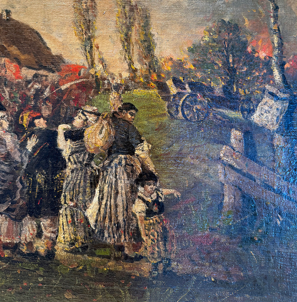 Antique Impressionist Oil Painting on Board by Well Listed Artist Fran ...
