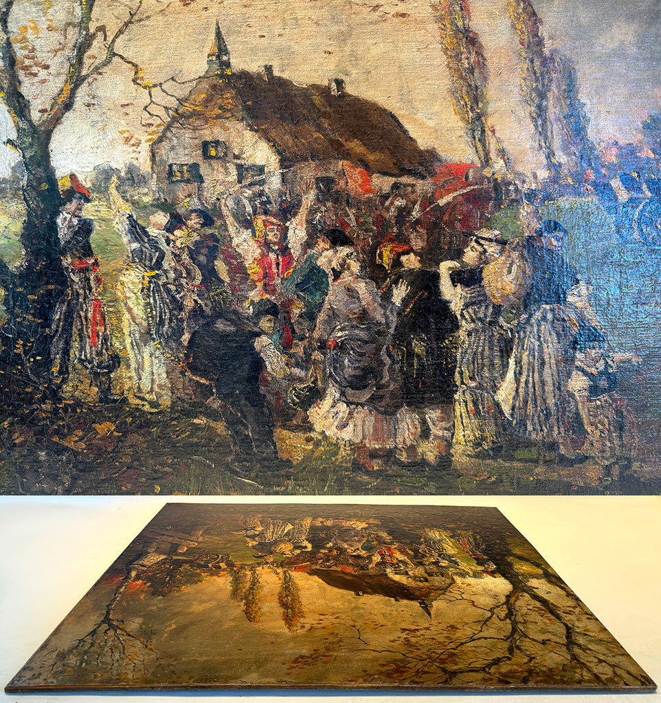 Antique Impressionist Oil Painting on Board by Well Listed Artist Fran ...
