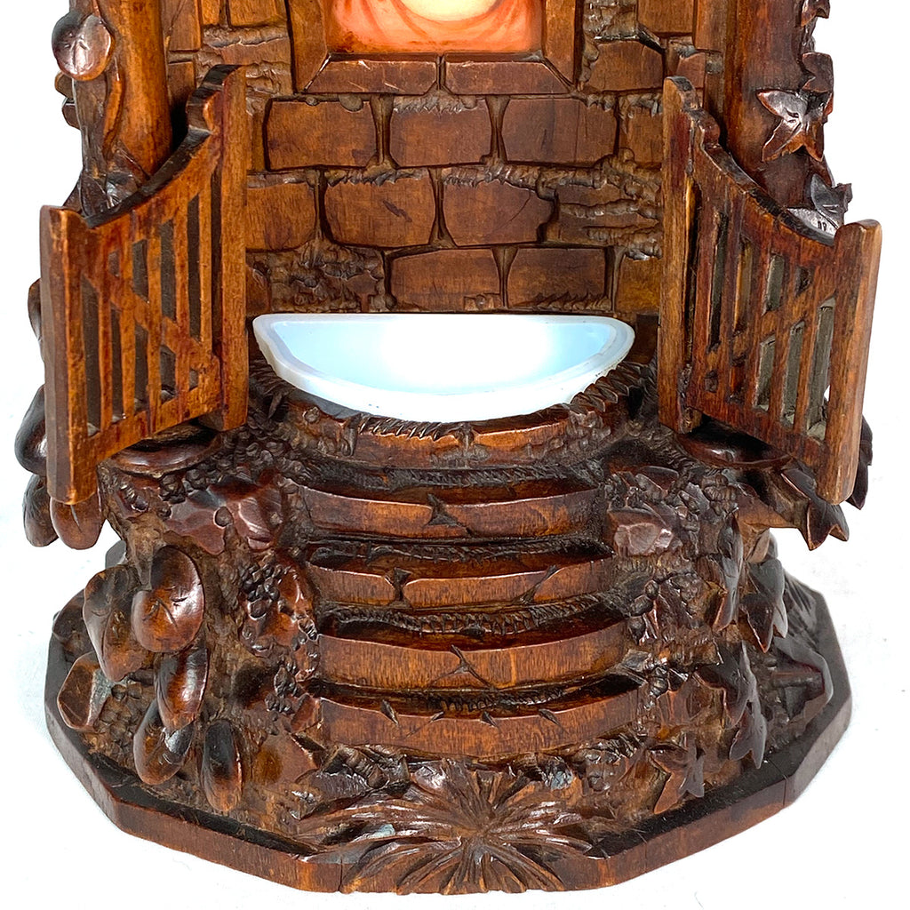 Antique Black Forest 11" Holy Water Font, a Medieval Style Tomb or Wat ...