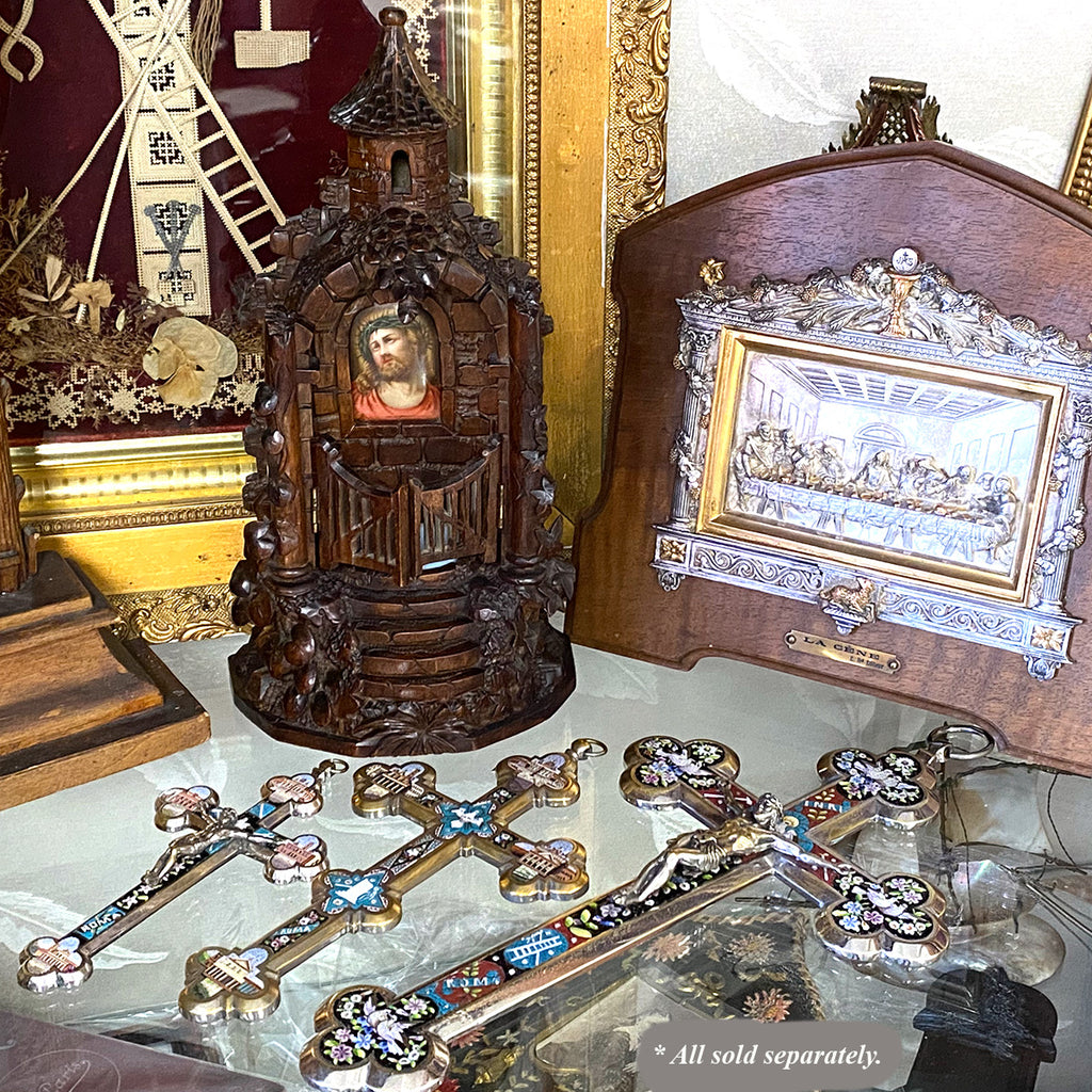 Antique Black Forest 11" Holy Water Font, a Medieval Style Tomb or Wat ...