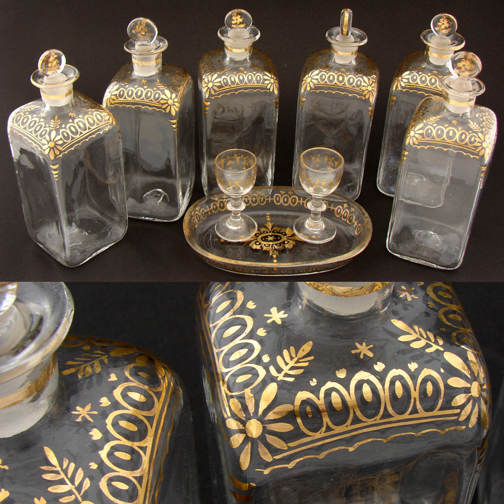 Superb c.1830 Ship Captain's Tantalus, Complete French or Dutch Marque ...