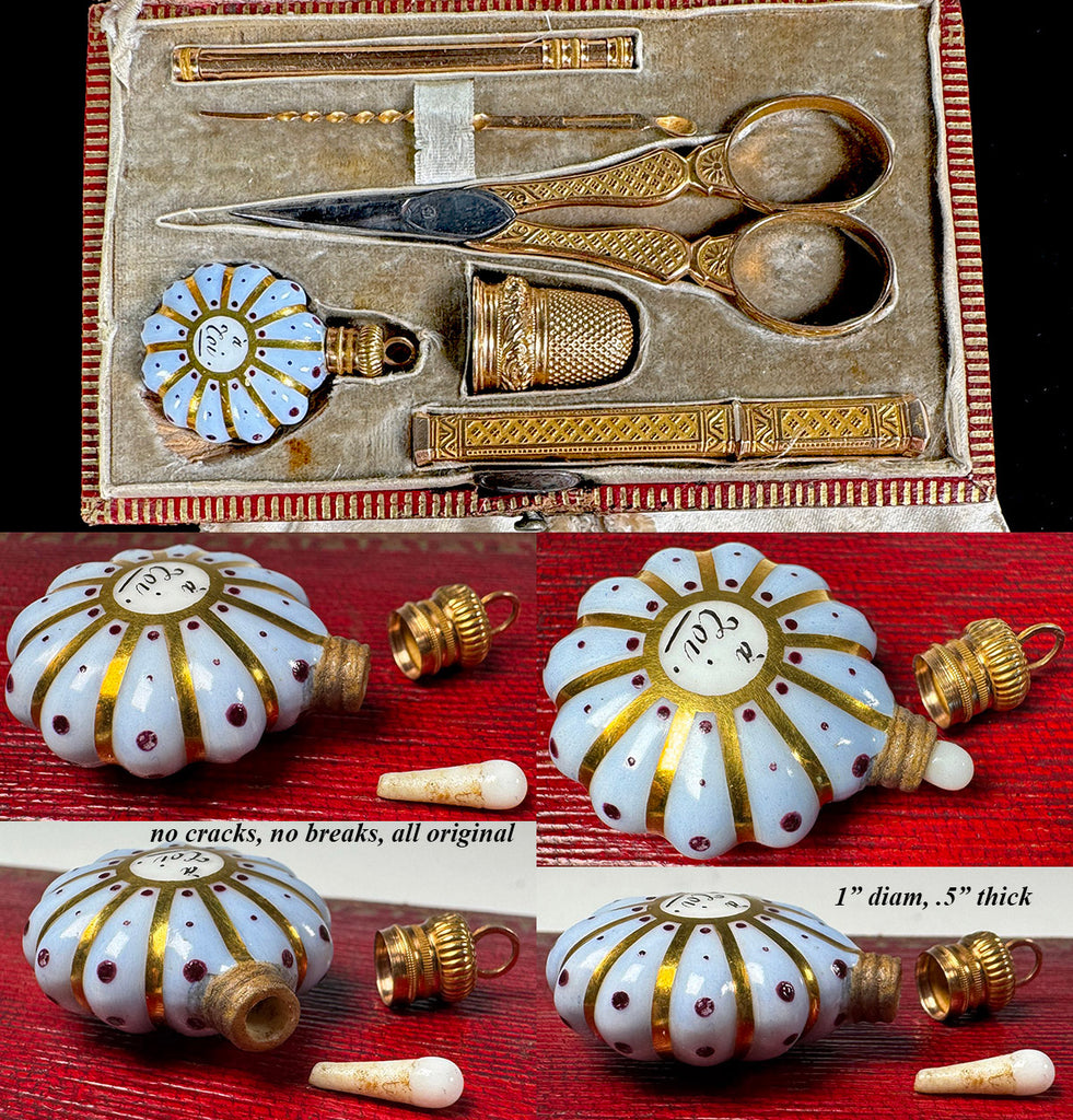 Stunning c.1810 Antique French Palais Royal 18k Gold Sewing Tools, Per ...