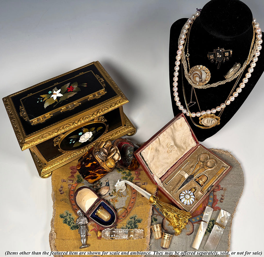 Stunning c.1810 Antique French Palais Royal 18k Gold Sewing Tools, Per ...