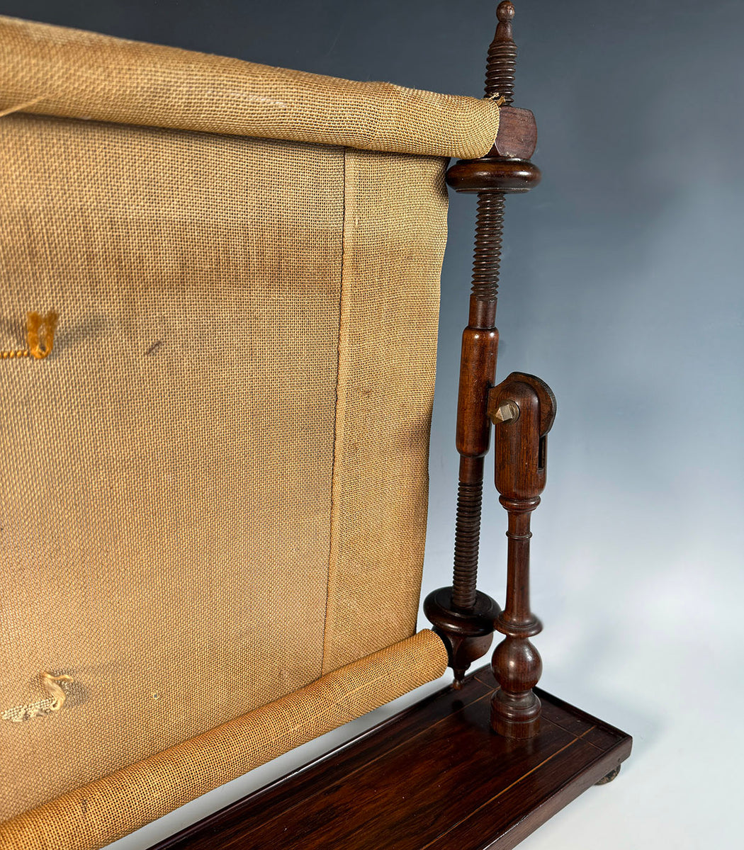 Antique 19th Century French Walnut Needlework Work Frame, Embroidery S ...