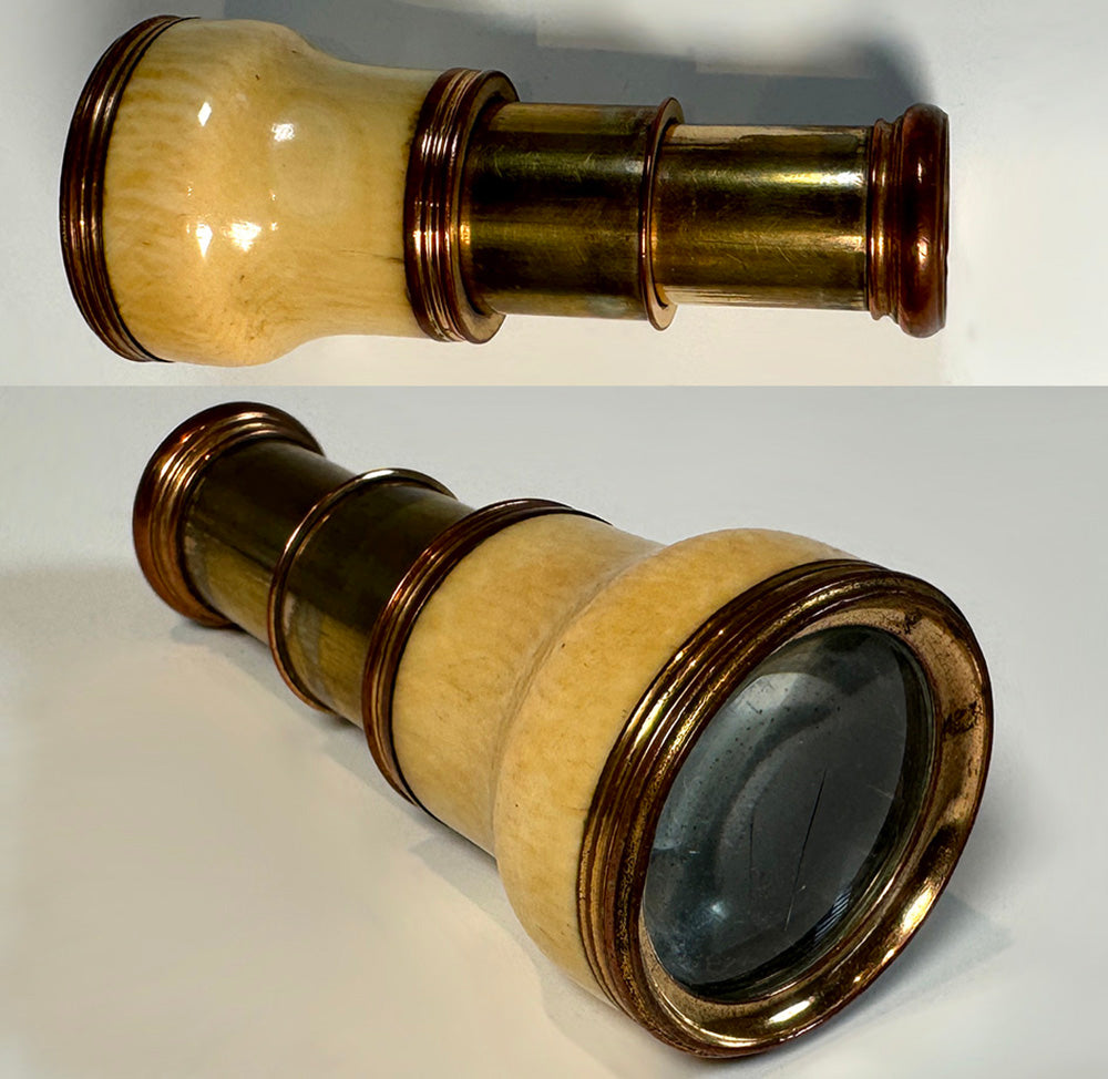 Petite Antique French 2-Draw Telescope Monocular, Opera Glass with Ivo ...