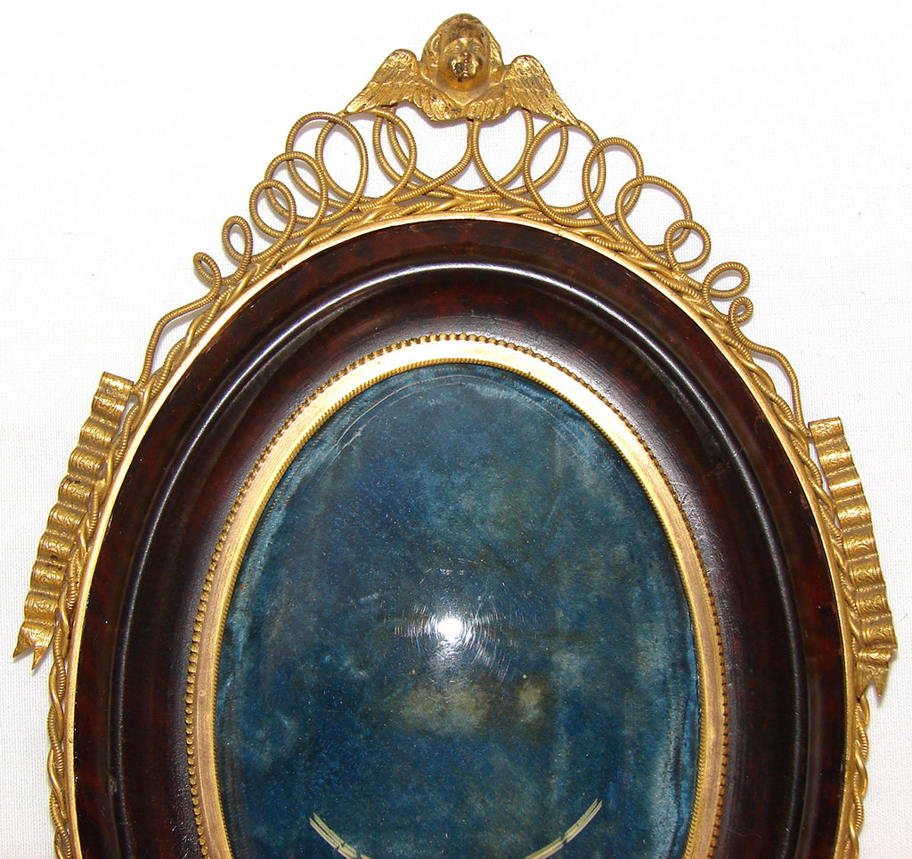Antique French Napoleon III Era 7" Shadowbox Style Oval Frame, for Med ...