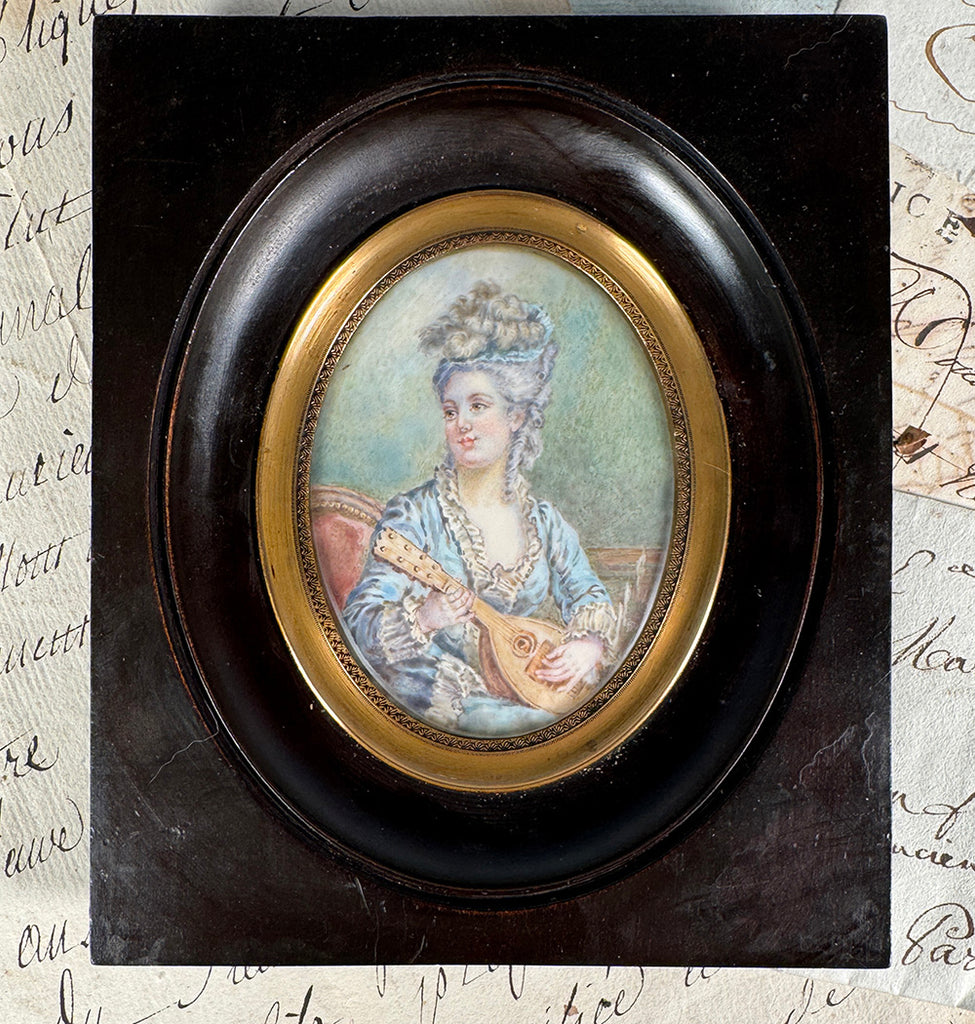 Antique French Portrait Miniature, Early 19th Century, a Beautiful 18t ...