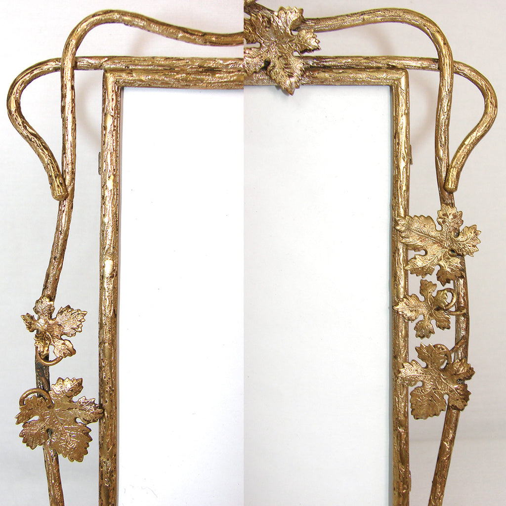 Antique Victorian Era 8.5" Picture Frame, Reticulated Bronze Wire Vine ...