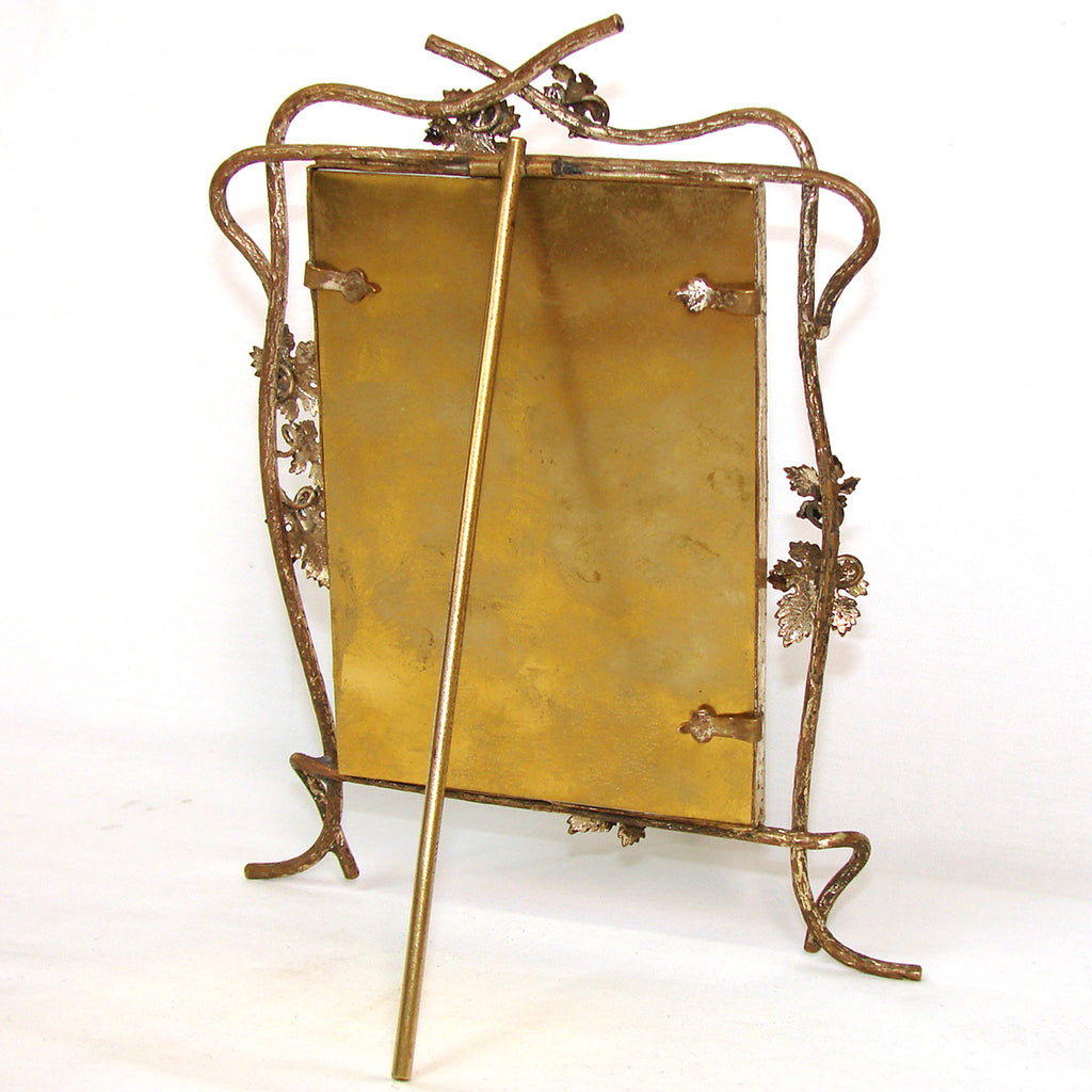 Antique Victorian Era 8.5" Picture Frame, Reticulated Bronze Wire Vine ...