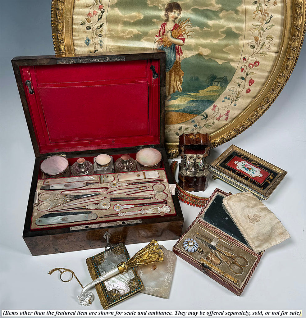 Antique French mid 19th Century Posey Holder, Tussie-Mussie, Bouquet w ...