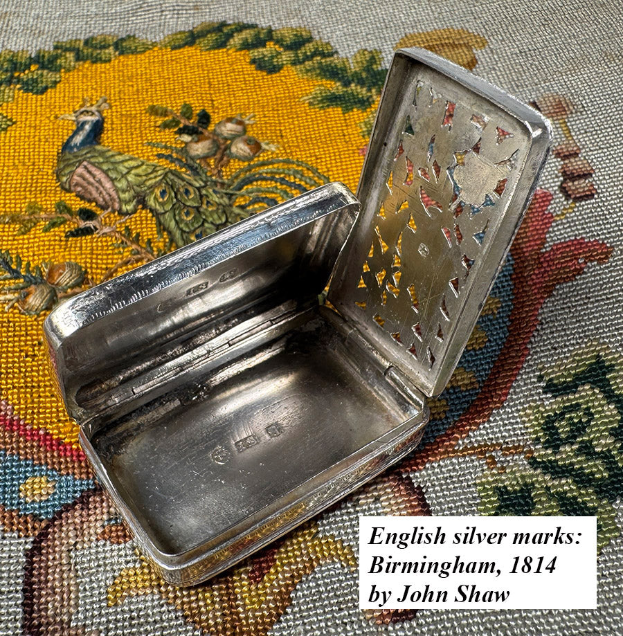 Rare Antique Georgian English Sterling Silver Vinaigrette, Marks for B ...