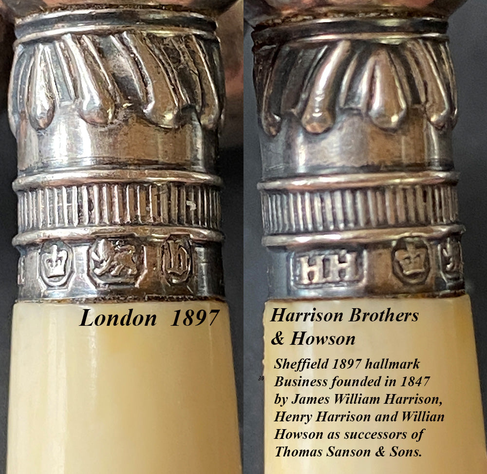 Stunning Group of 3 Opulent Antique English Knife Rests, 1897 British ...