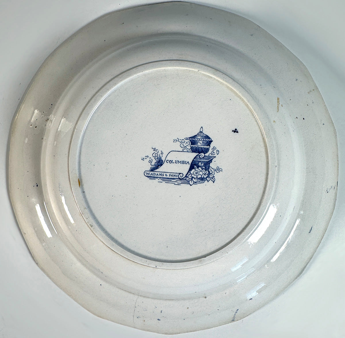 W Adams & Sons Antique Blue English Staffordshire Transferware Large B ...