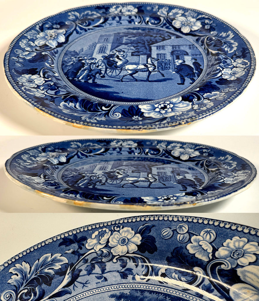 RARE Antique Early 1800s CLEWS plate. "Doctor Syntax taking Possession ...