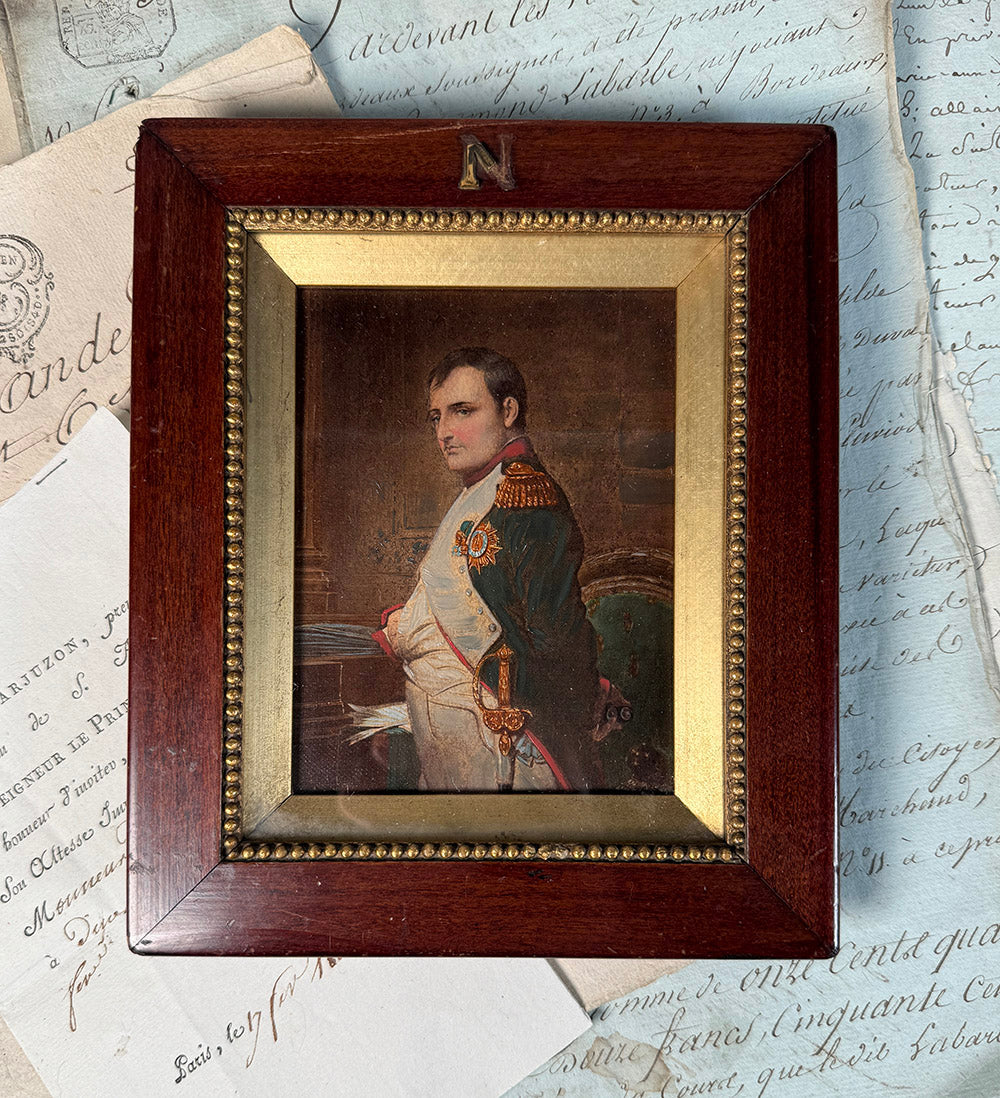 Antique French Portrait Miniature Oil Painting after Napoleon Bonapart ...