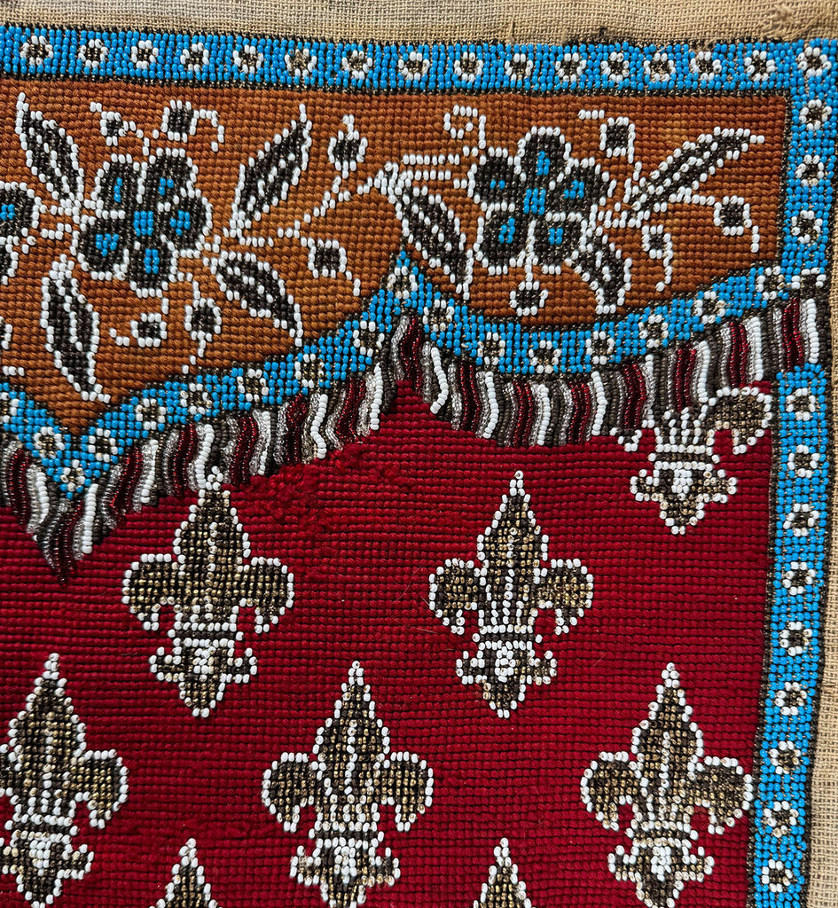 Antique Beadwork Needlepoint Fire Screen Panel, Unused. French Napoleo ...