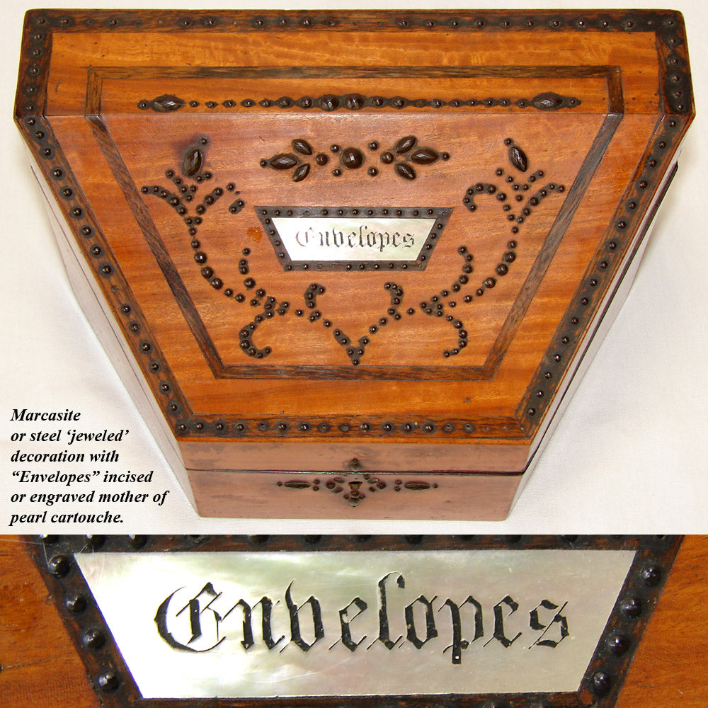 Rare Antique Georgian Era "Envelopes" Stationery Casket, Box, Cut Stee ...