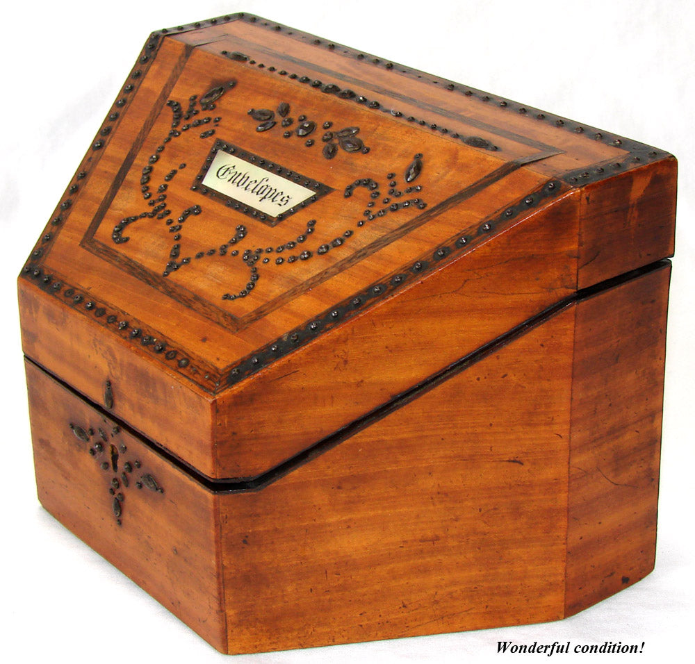 Rare Antique Georgian Era "Envelopes" Stationery Casket, Box, Cut Stee ...