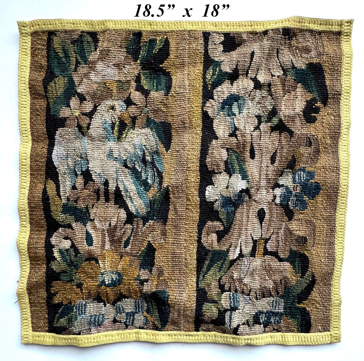 PAIR Antique 17th Century French or Flemish Tapestry Fragment Panels R ...
