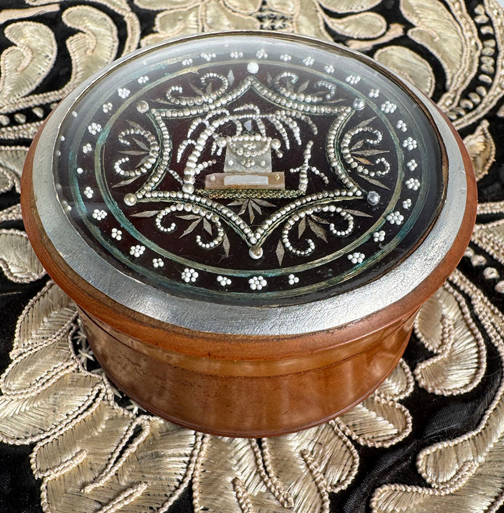 Antique French 18th Century Georgian Era Seed Pearl and Horn Snuff Box ...