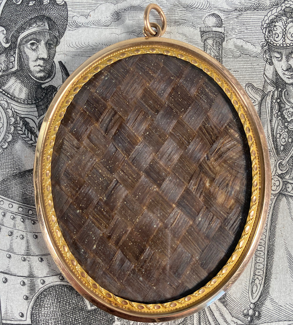 Antique 18th Century French Portrait Miniature 18k Locket Frame, Plait ...