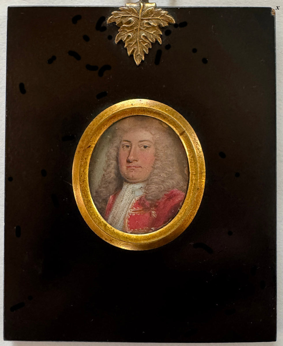 RARE Antique c.1740s Louis XIV to XV Era Portrait Miniature, Oil on Co ...