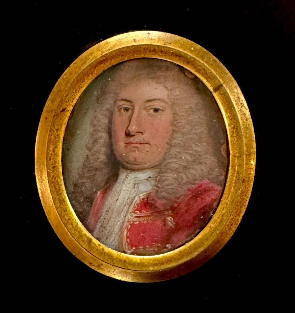 RARE Antique c.1740s Louis XIV to XV Era Portrait Miniature, Oil on Co ...
