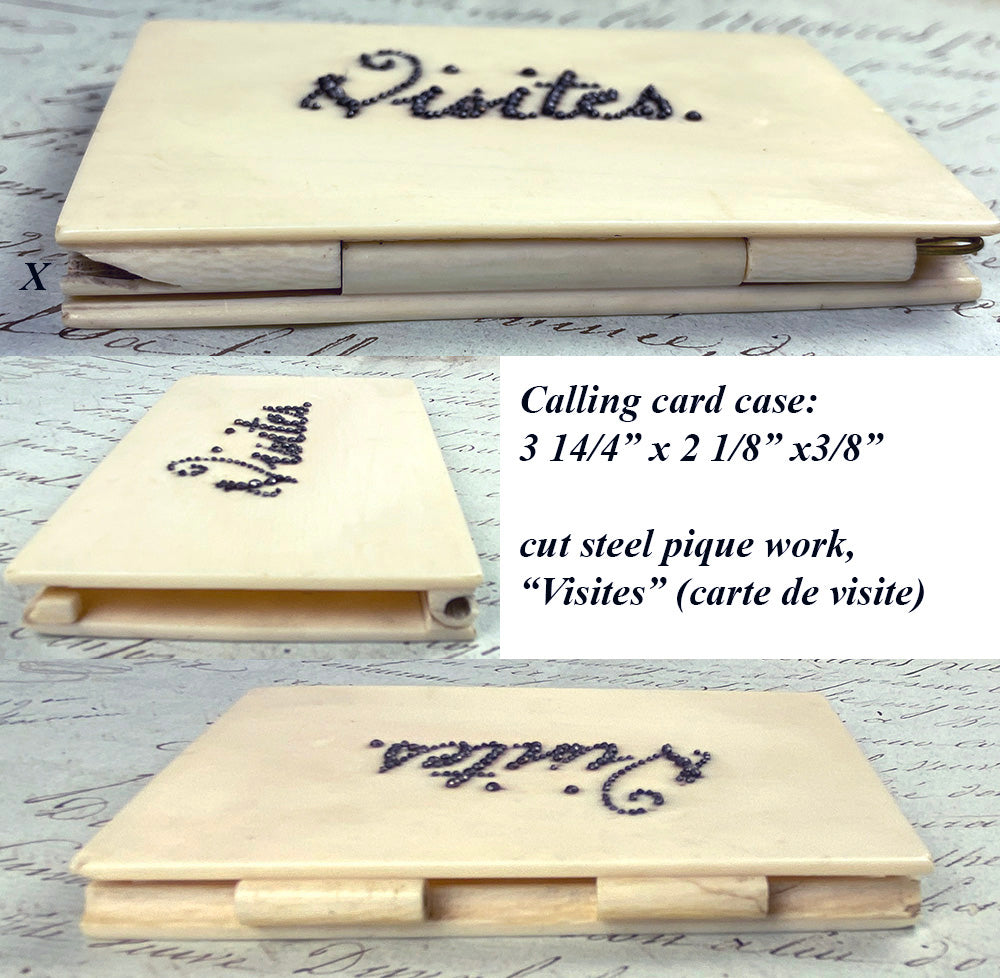 Antique 18th century French Calling Card Case, Aide d'Memoire, Ivory a ...