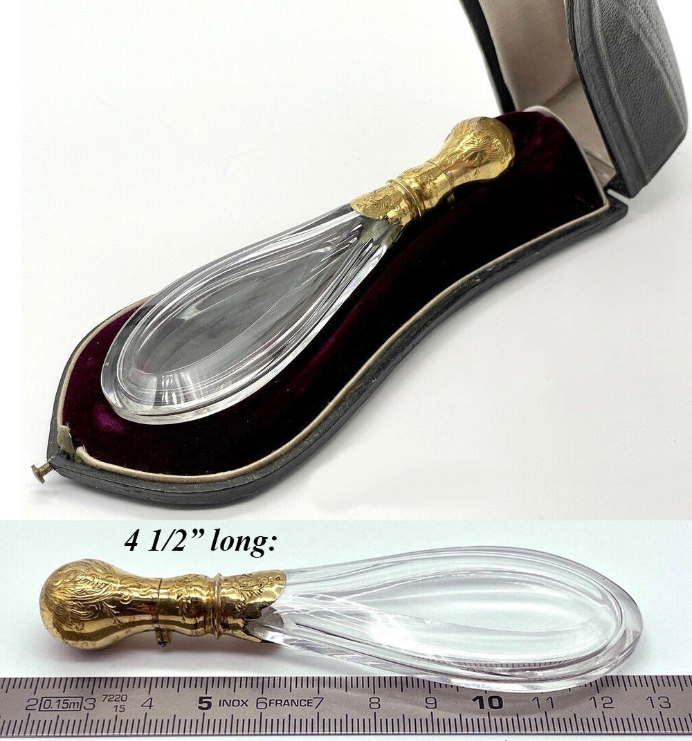 Antique French 18k Vermeil .800/1000 Silver Teardrop Perfume Flask, Bo ...