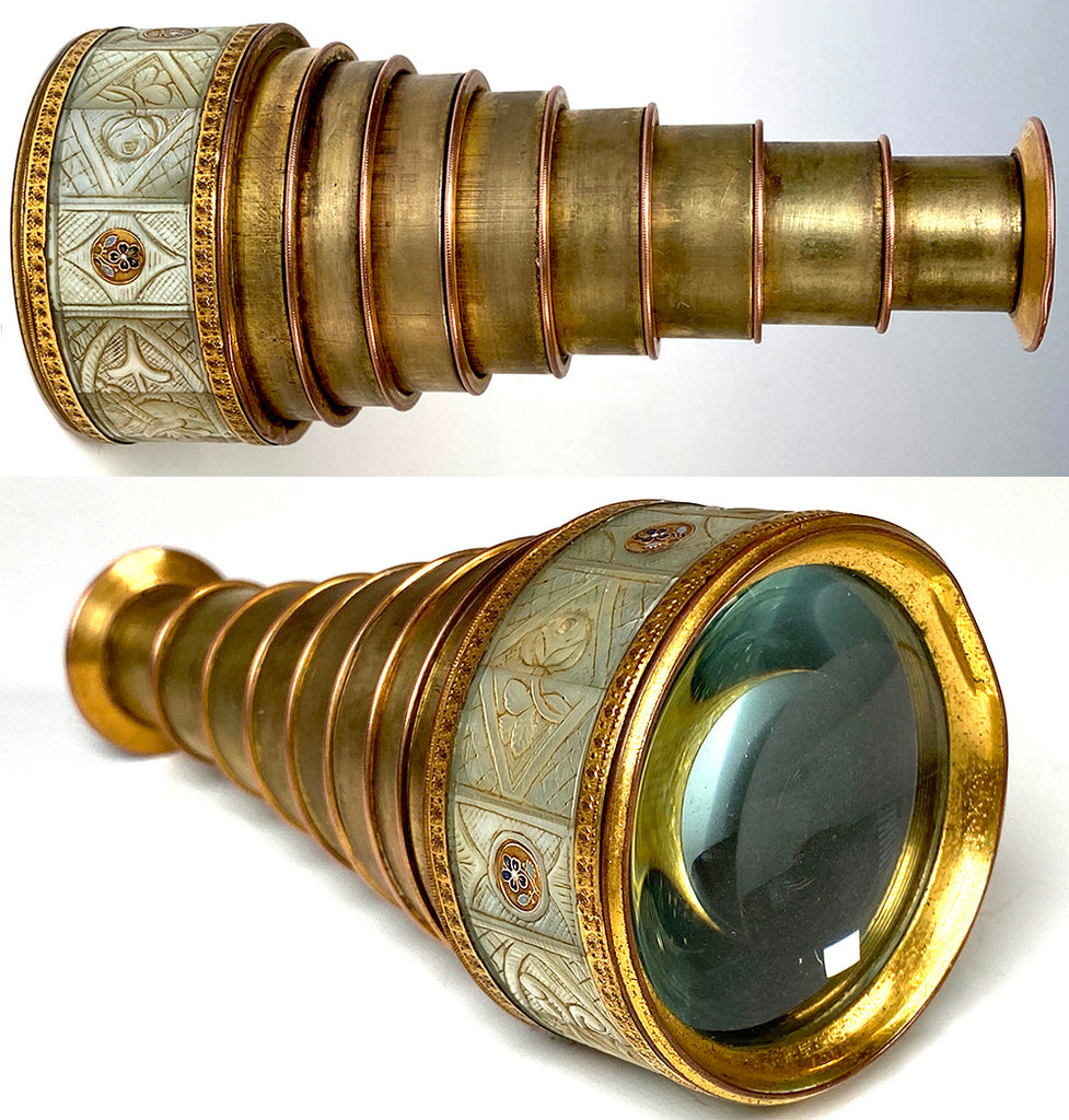 V RARE Antique French Palais Royal 8-Draw Opera Glass, Telescope, 18k ...