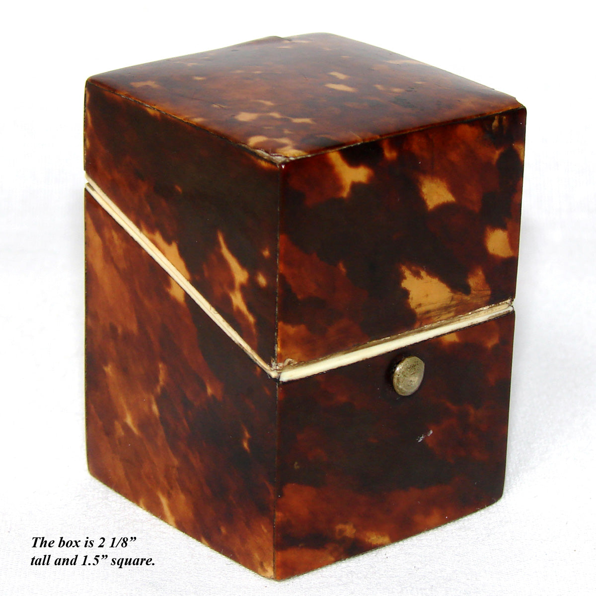 Rare Antique Victorian Era Travel Inkwell in Genuine Tortoise Shell Bo ...