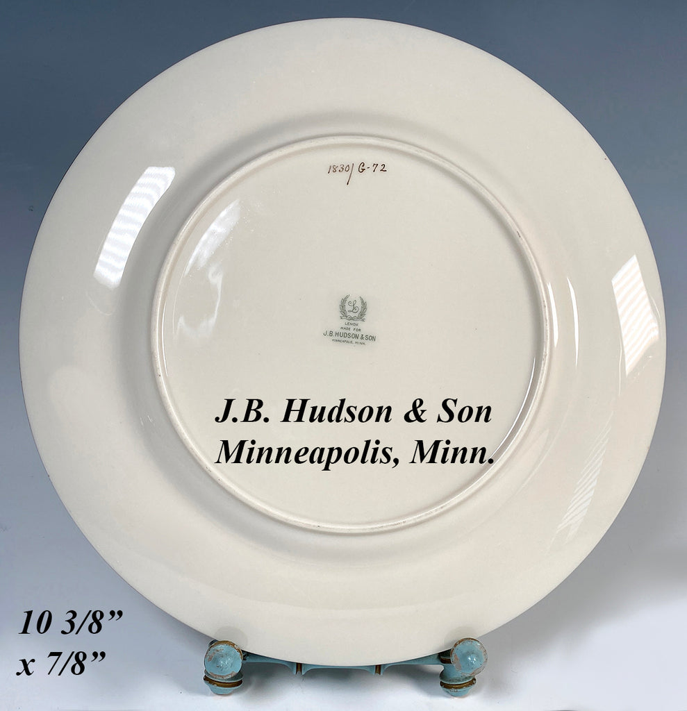 Fine Set of 10 LENOX 10 3/8" Dinner Plates w Raised Gold Enamel, Encru ...