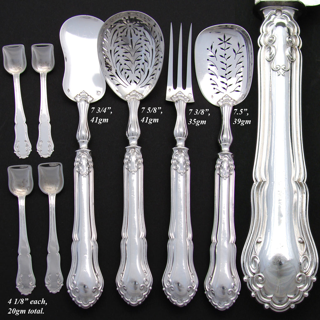 Superb Antique French Sterling Silver 14pc Serving Utensil Set, Gorgeo ...