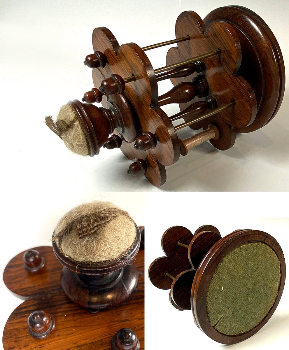 Beautiful 6" Tall Antique English Turned Mahogany Thread Spool Stand ...