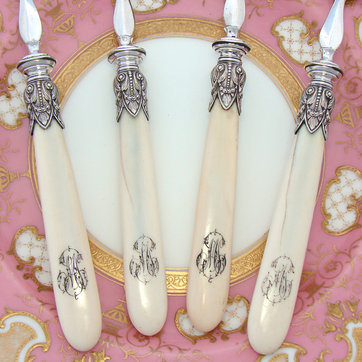 Antique French Hallmarked 4pc Condiment or Hors d'Oeuvre Serving Set ...