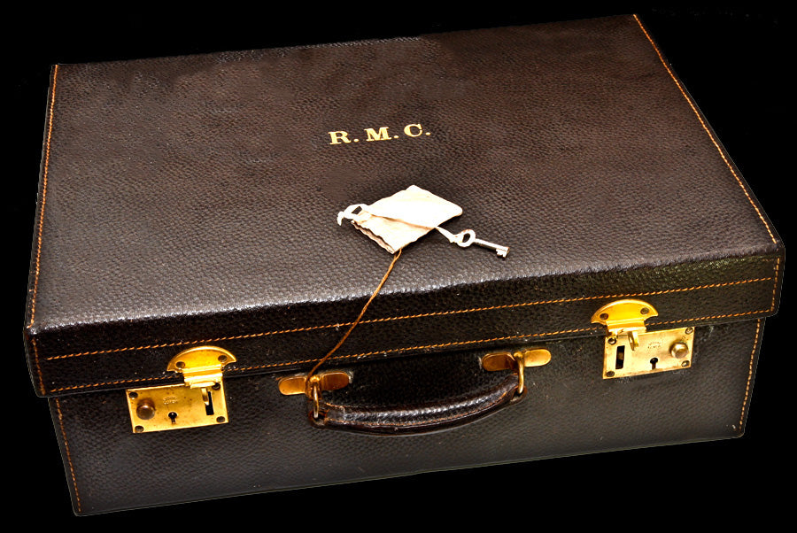 Rare Pristine Antique Travel Valise, Suitcase, with Fitted Jars, Brush ...